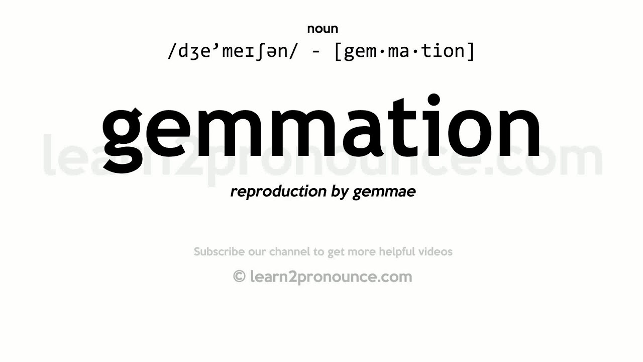 Pronunciation of Gemmation | Definition of Gemmation - YouTube