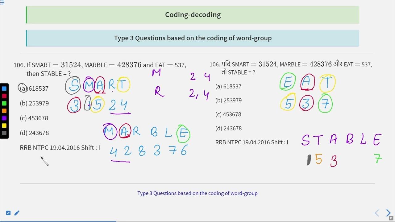 Coding and Decoding Part 4 #SATHEE_RRB #swayamprabha - YouTube