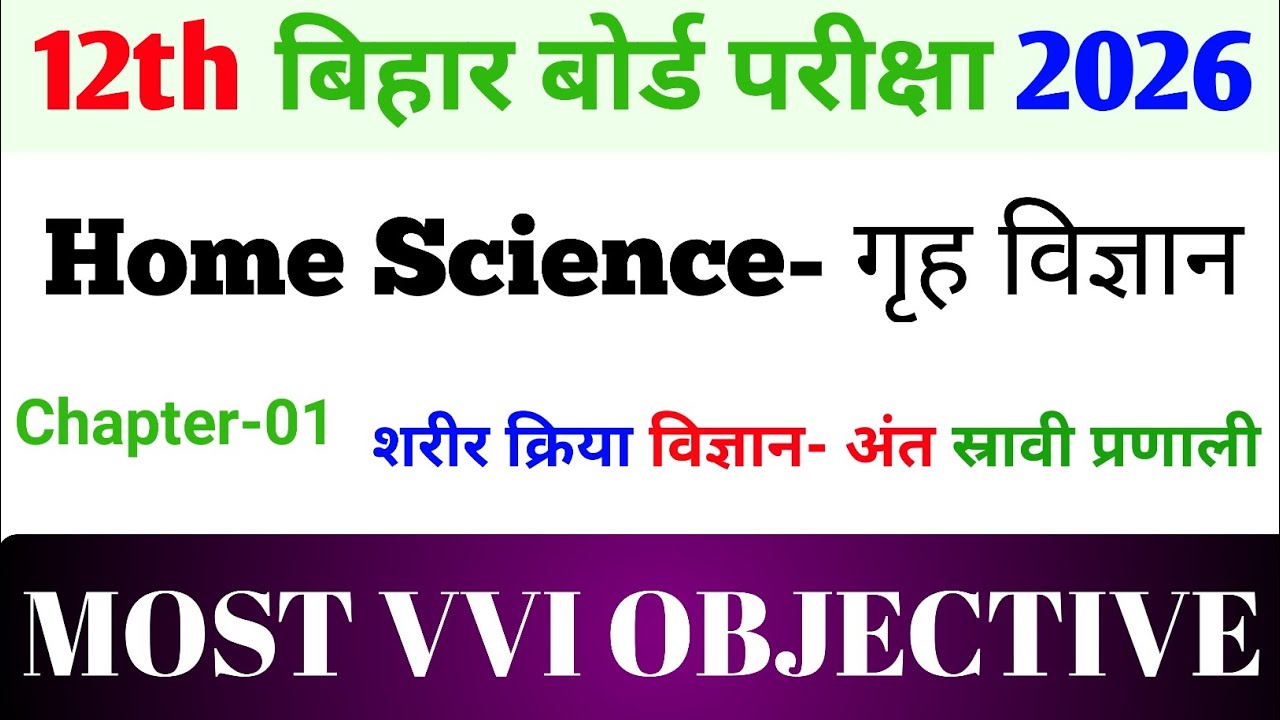 class 12th home science chapter 1 objective question 2026 | 12th home ...