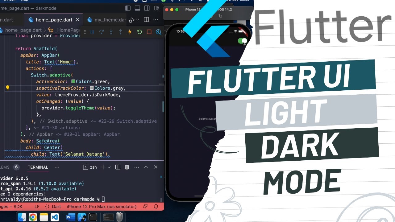 Flutter Ui Dark Mode And Light Mode Flutterwidgets Darkmode Youtube 0700