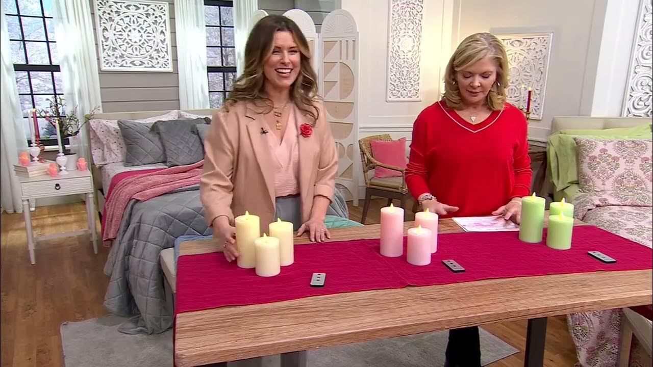 Home Reflections S/3 Flameless Brushed Pillars on QVC - YouTube