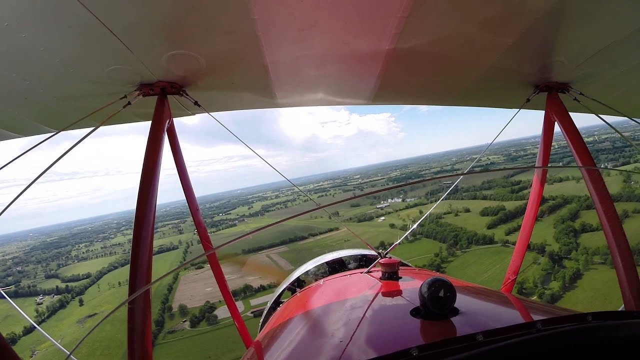 1931 Waco ASO formation with 1943 Stearman - YouTube
