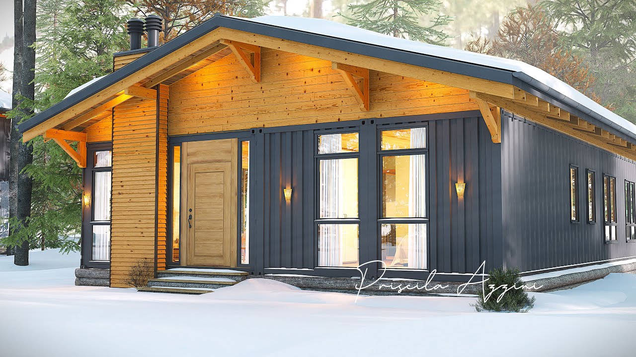 Shipping Container House - Cozy Winter - YouTube