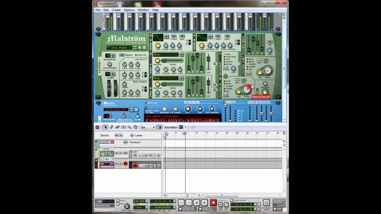 Reason 4 Malstrom and Rex Player Fx - YouTube