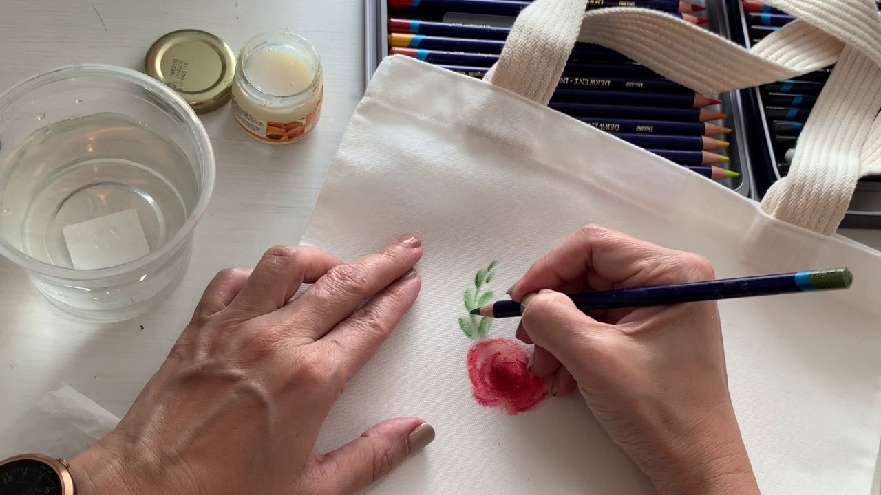 EP.7: inktense pencils on fabric - YouTube