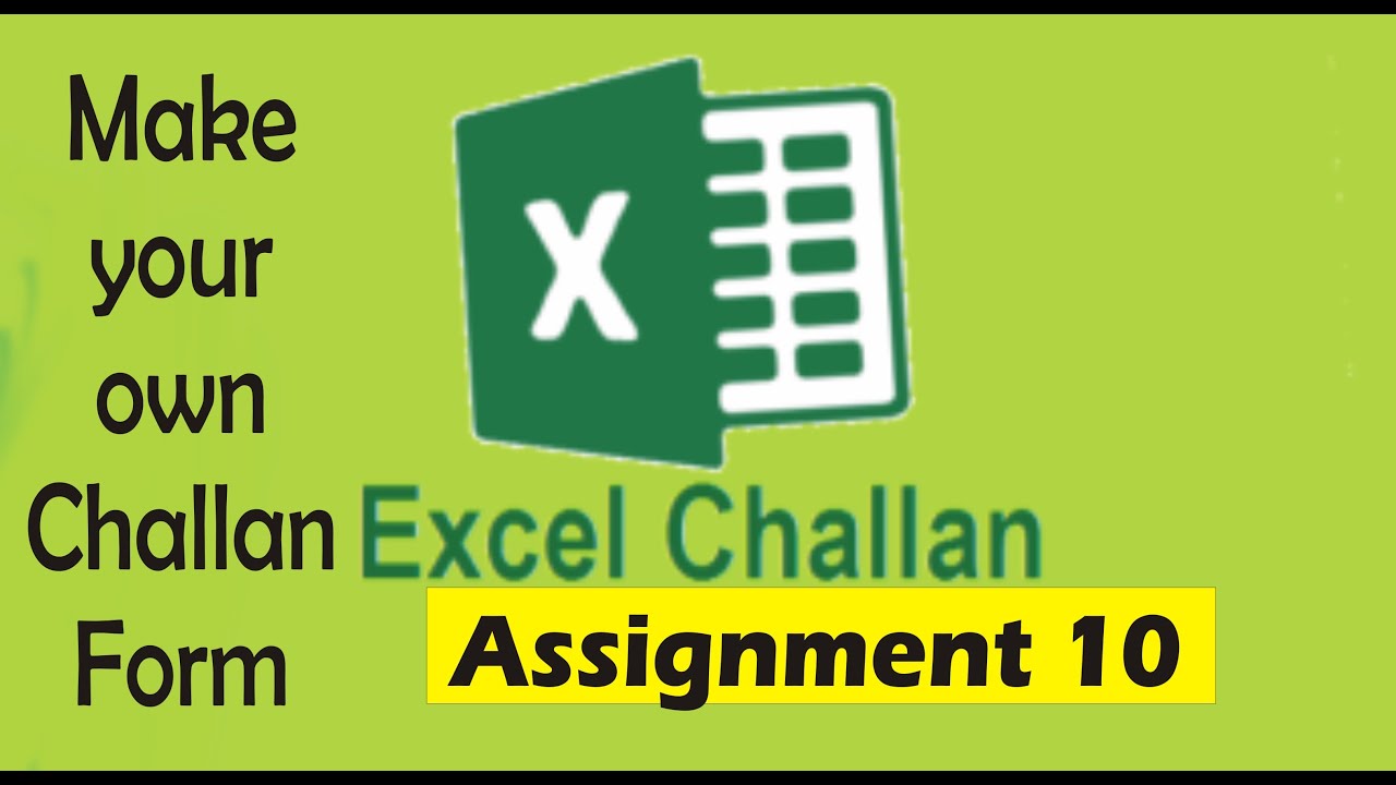 Excel Assignment 10 Fee Voucher Challan Form - YouTube