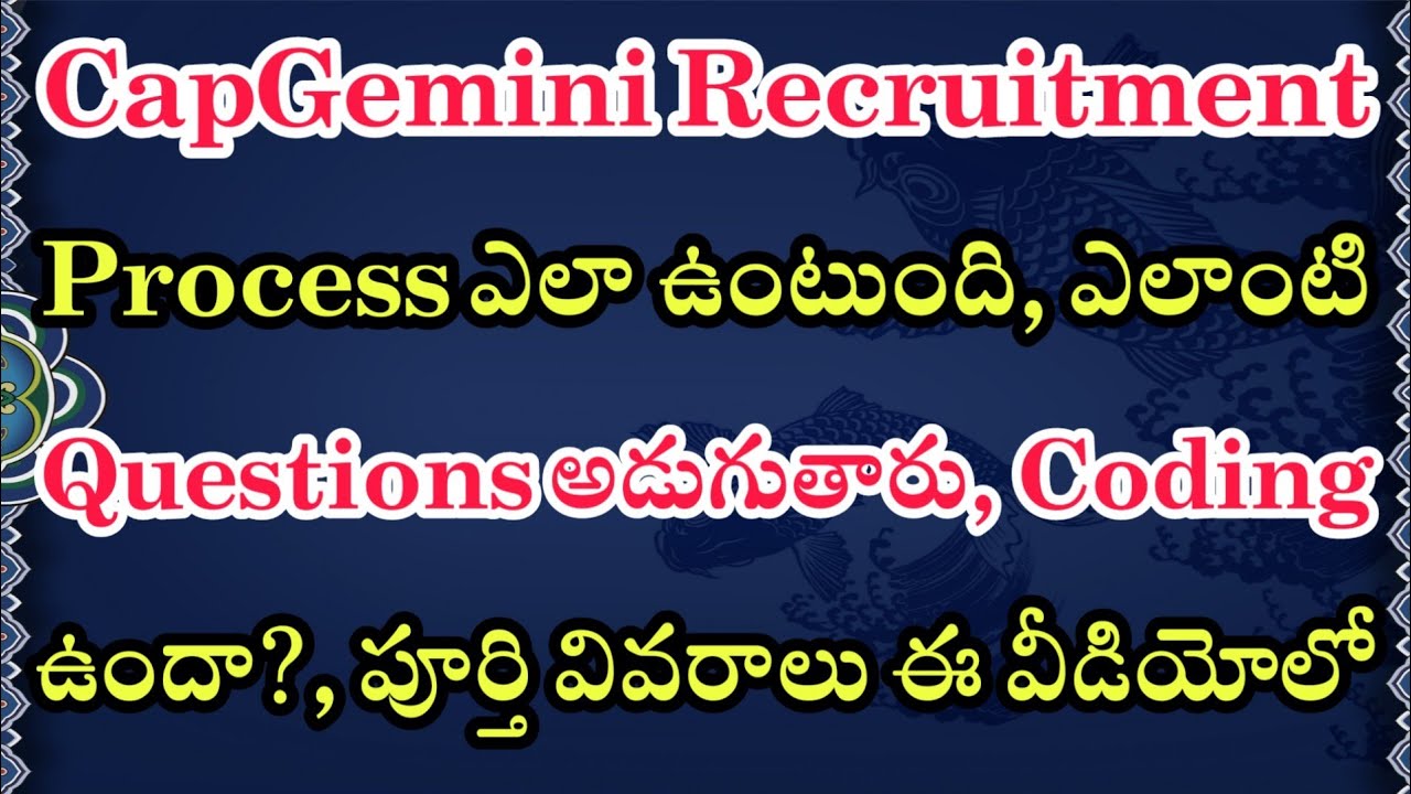 CapGemini Recruitment Process 2021 | CapGemini Assessment Test Pattern ...