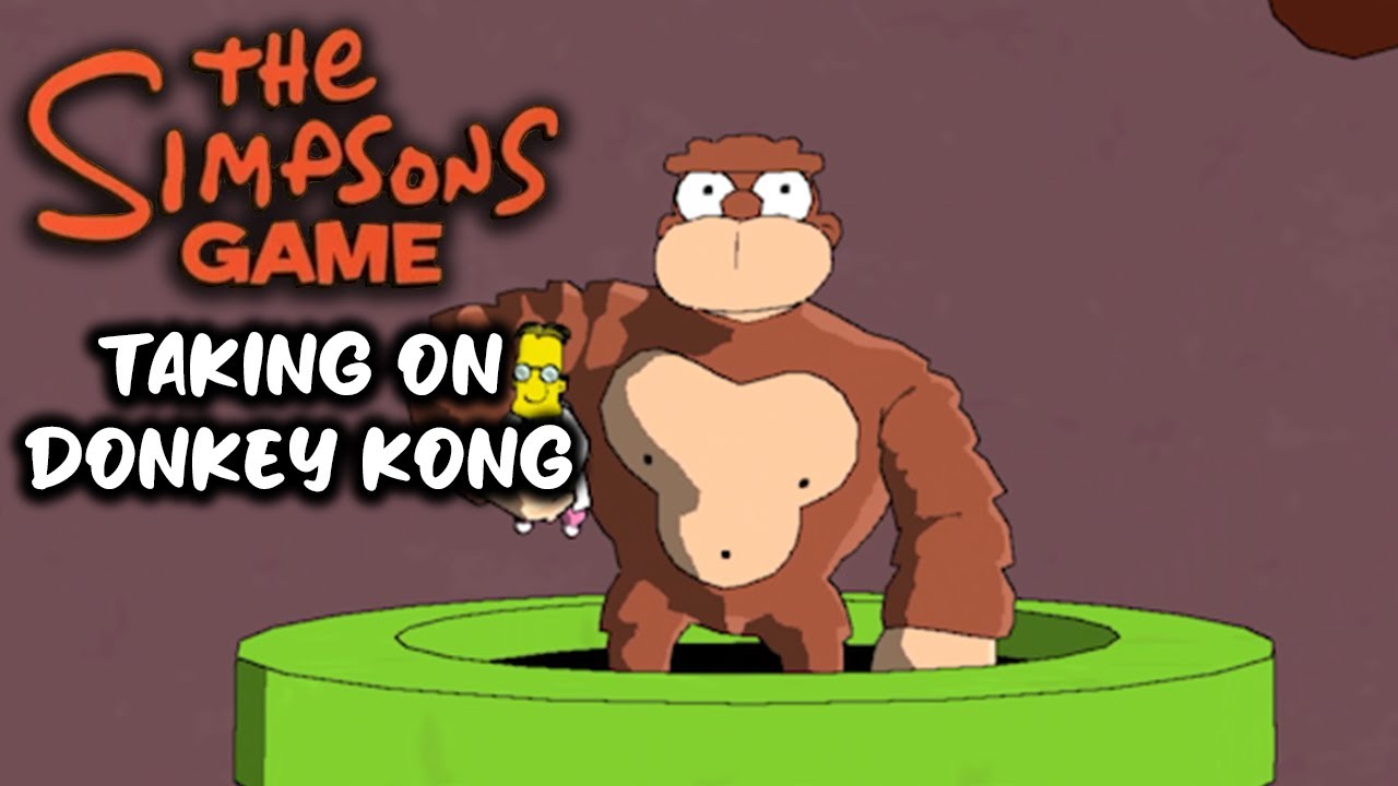 Taking on Donkey Kong in The Simpsons game - YouTube