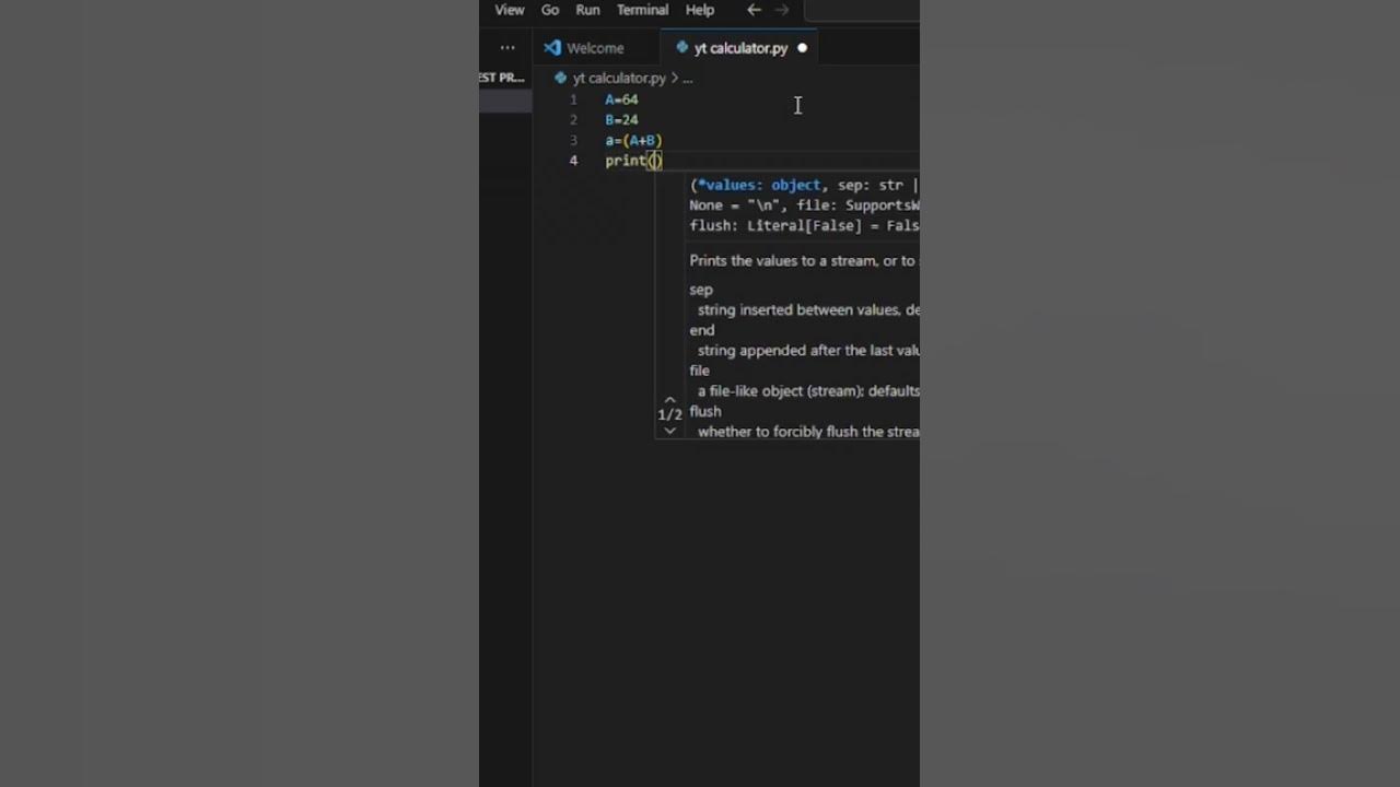 How To Create Caculator Using Pythonshorts Pythonprogramming Programming Viralshorts Youtube