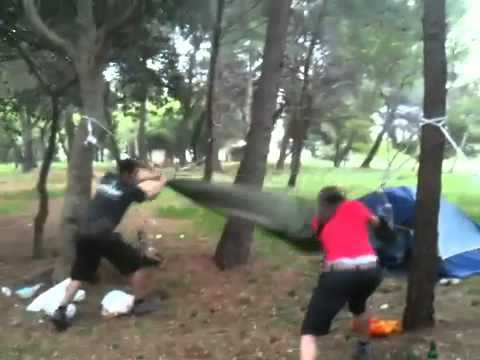 Hammock camping fail - YouTube