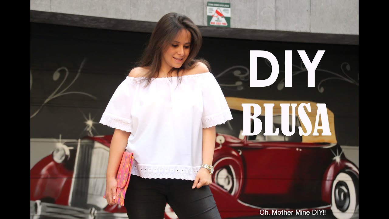 DIY Ropa: Blusa sin hombros (patrones gratis) - YouTube