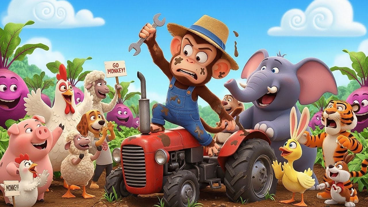 Monkey Farm - Monkey’s Tractor Day: Move a Horse & Gentle Care | Farm ...
