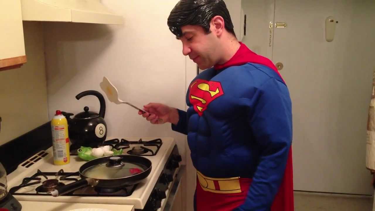 Superman makes Sunny-Side Up Egg - YouTube