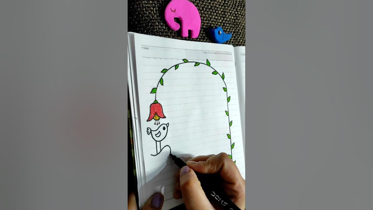 Notebook front page design, Decoration idea #shorts - YouTube