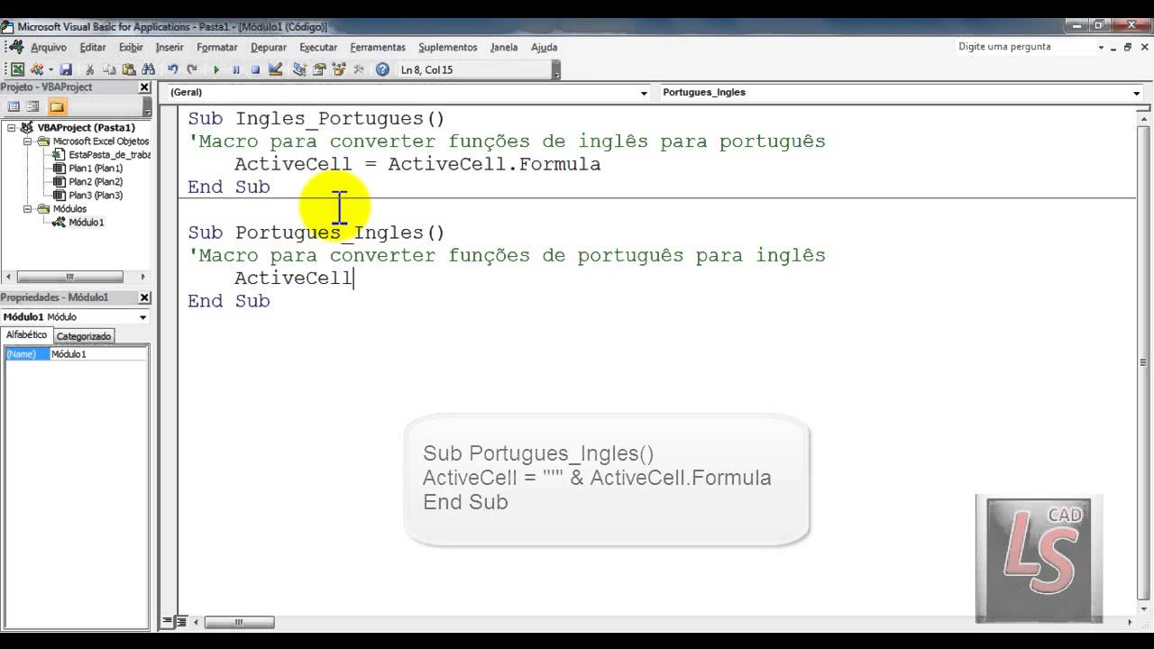 Macro para converter Funções Inglês/Português e Português/Inglês ...