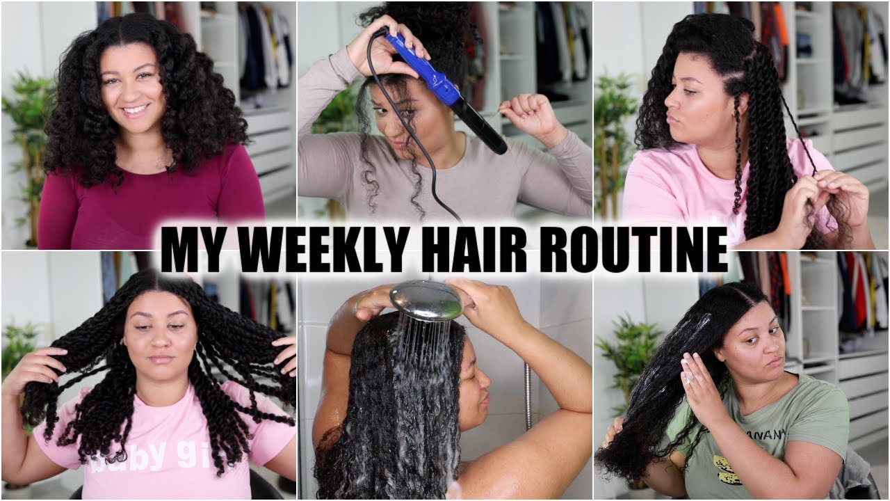 A Week In My Natural Hair Routine! Grow & Retain Length - YouTube