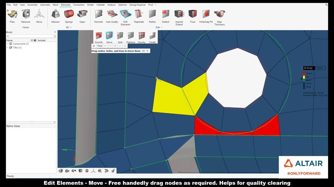 HyperWorks 2021: Element Edit, Move - YouTube