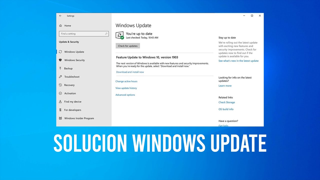Windows Update No Funciona O Inicia SOLUCION Windows 10 - YouTube