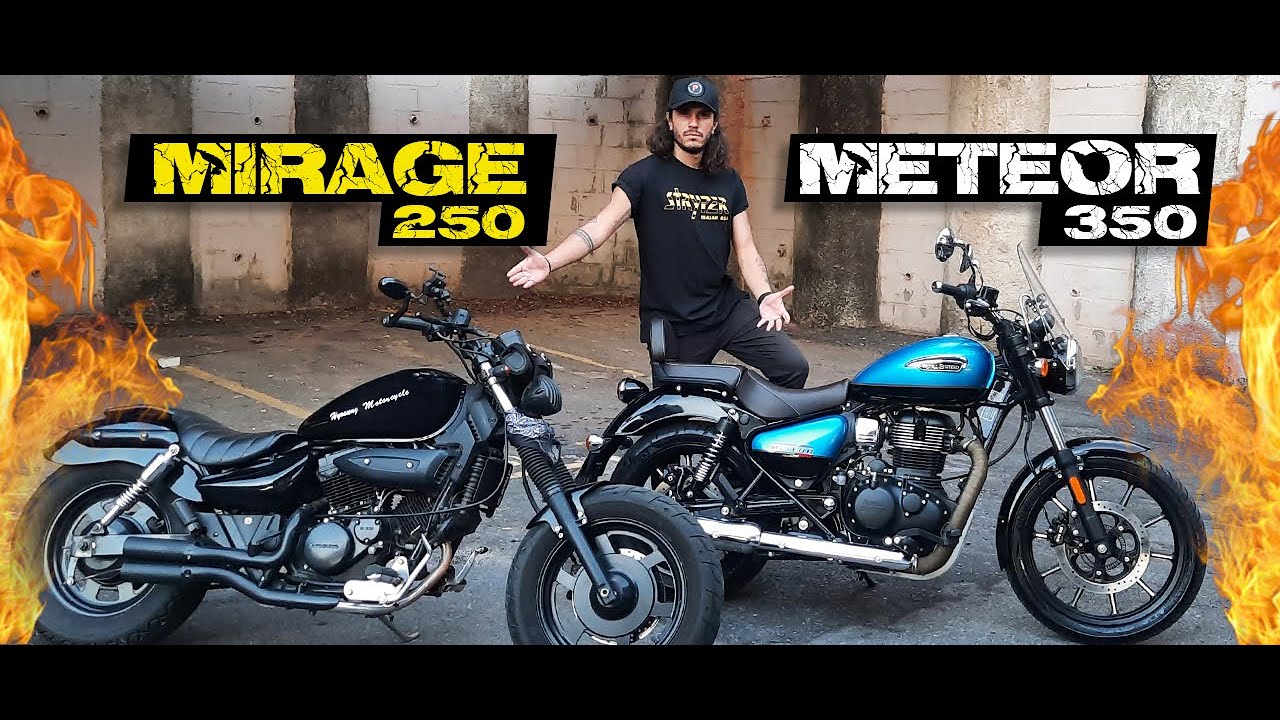 METEOR 350 ou MIRAGE 250 | Qual Comprar? Royal Enfield Meteor 350 x ...