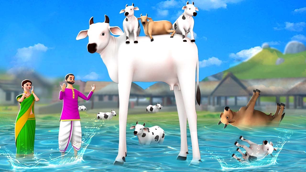 நீண்ட கால்கள் மாடு மந்திரக் - Long Legs Cow Magical Story 3D Animated ...