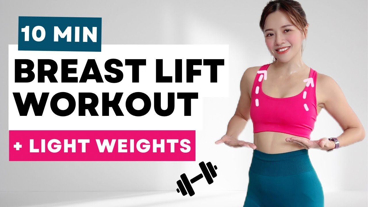 10 Mins Standing BREAST LIFT WORKOUT with Light Weights - No Push Up ...