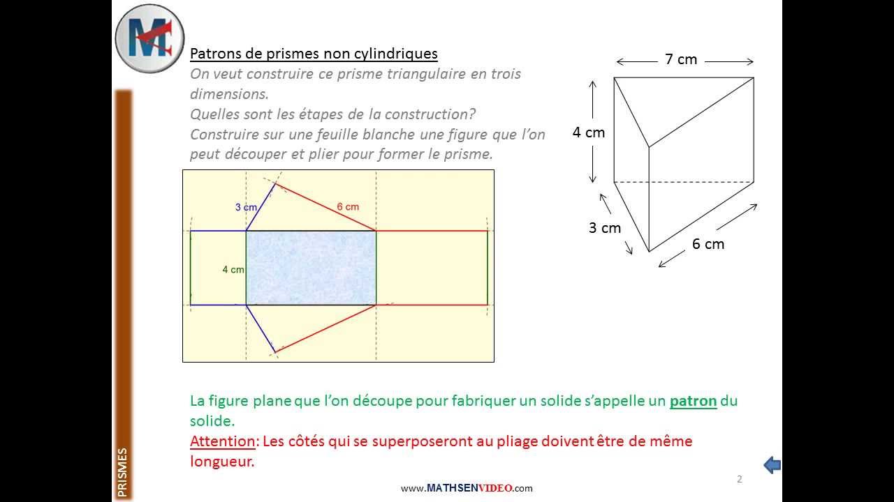 5ème - PRISMES - Patrons de prismes non cylindriques - YouTube