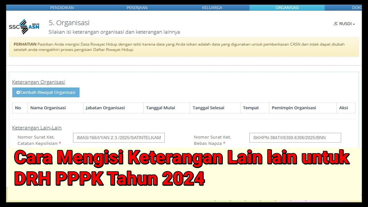 🔴Cara Mengisi Keterangan Lain lain untuk Pengisian DRH PPPK Tahun 2024 - YouTube