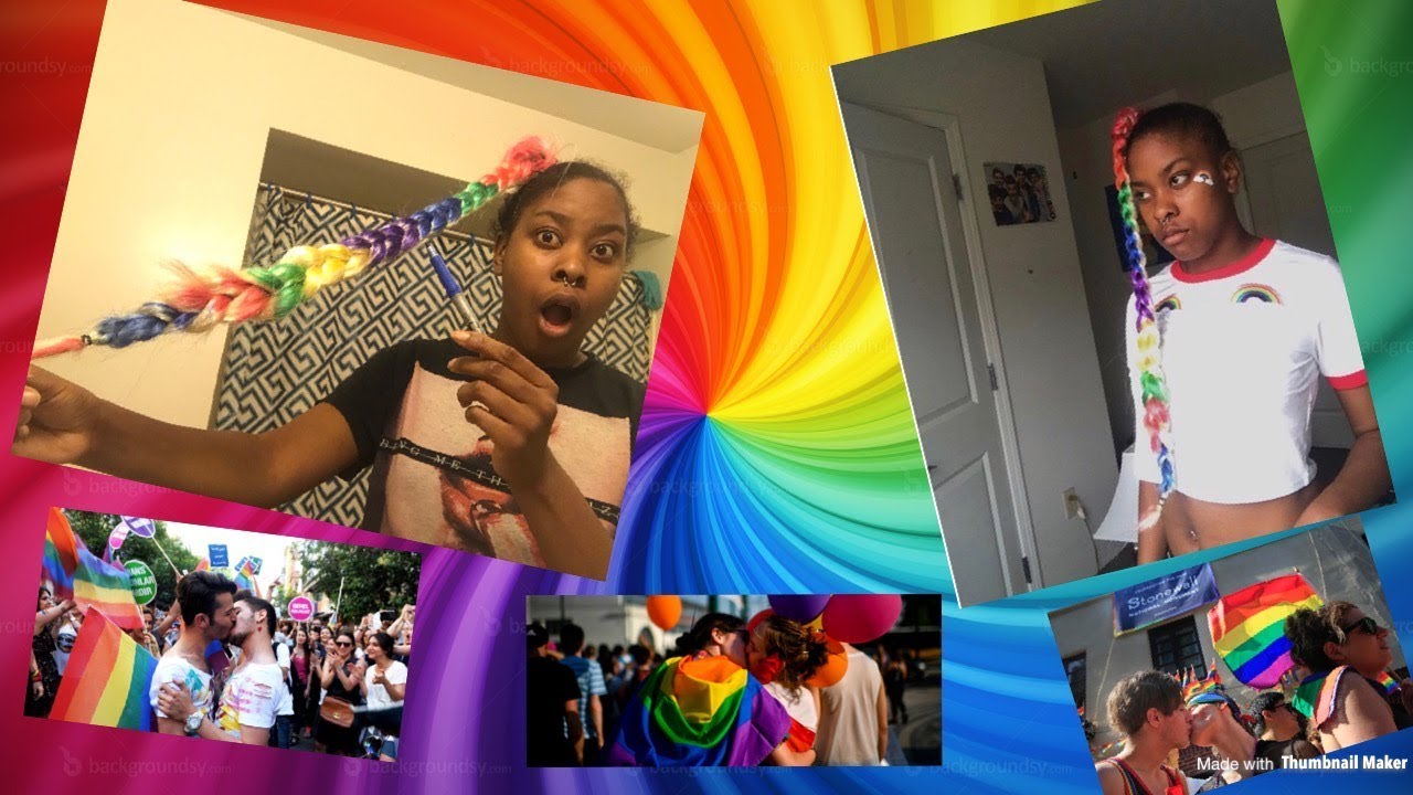 DIY Gay Pride Rainbow Braid w/ Sharpies/My First Time Braiding - YouTube