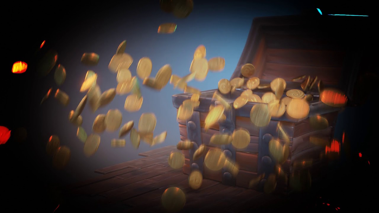 Treasure chest coin explosion - YouTube