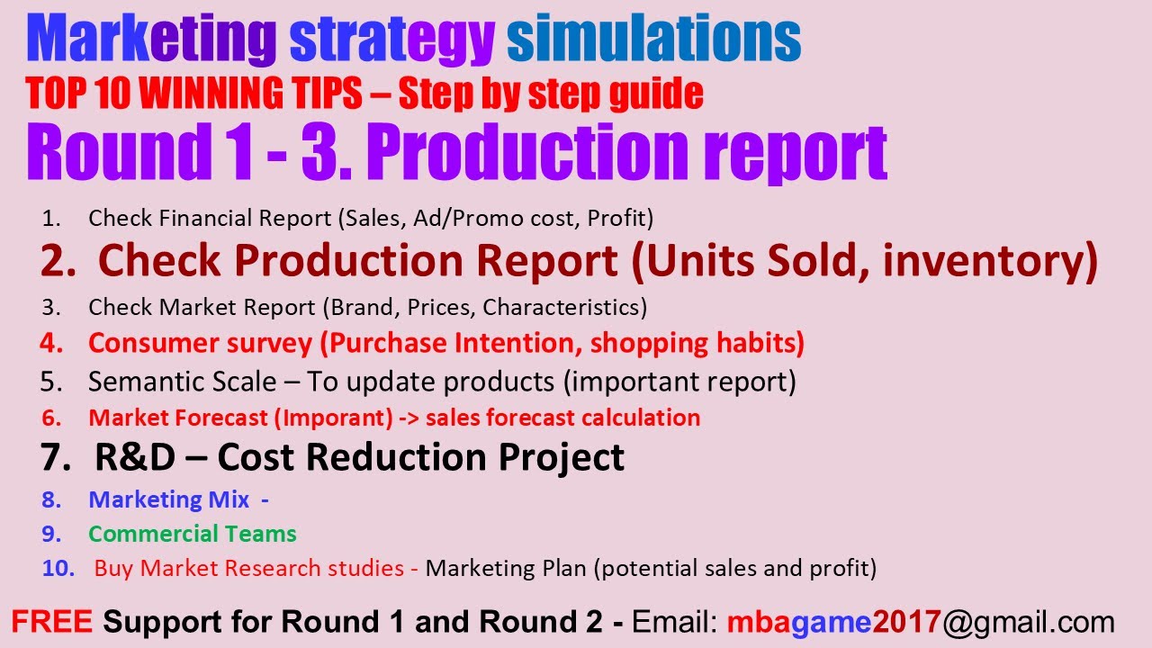 MarkStrat Simulation - Round 1 P2 Production - Markstrat Guide Winning ...