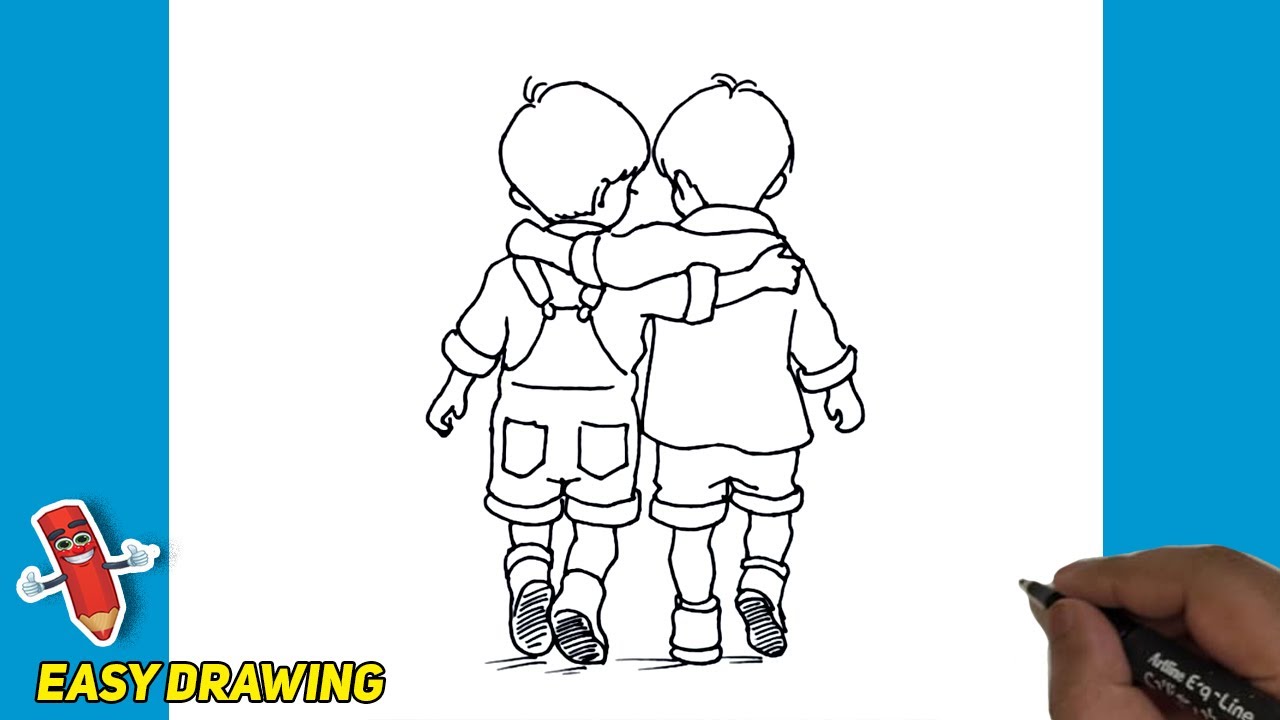 How to draw Boys Best Friend #friends #school | Easy Drawings | Magic ...