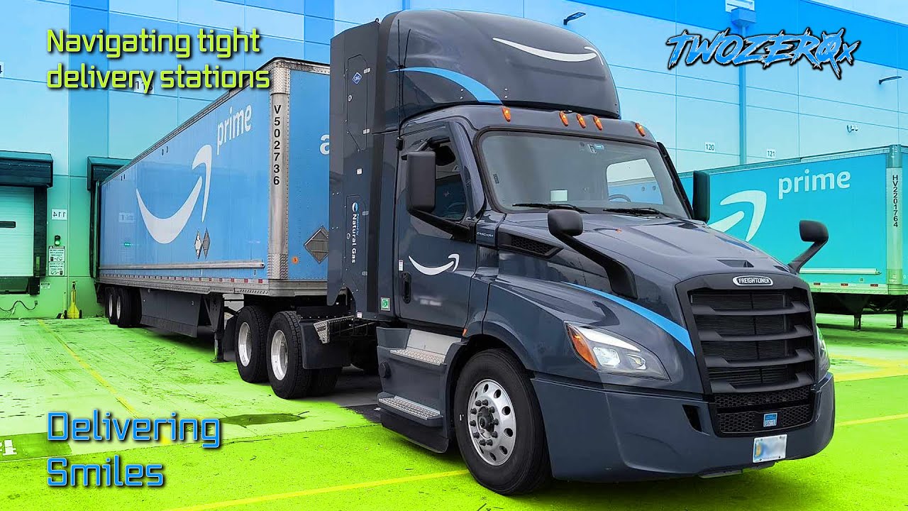 Amazon Trucking: Drop and Hook at a Delivery Station. - YouTube