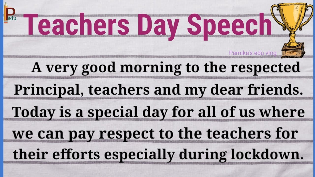 Speech on Teachers day | Simple and easy speech on Teachers day ...