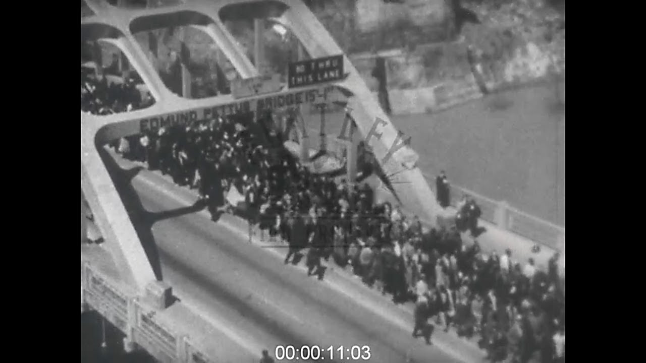 Third Selma March; Crossing the "Edmund Pettus" Bridge, 1965 - Film ...