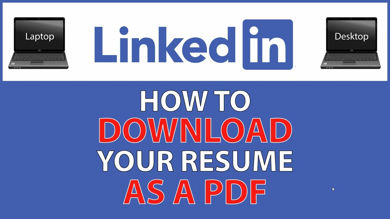How To Download Your Resume As A PDF From LinkedIn | PC | *2022* - YouTube