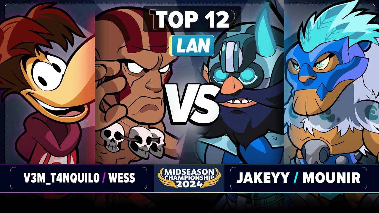V3M_T4NQUILO & Wess vs Jakeyy & Mounir - Top 12 - Brawlhalla Midseason ...