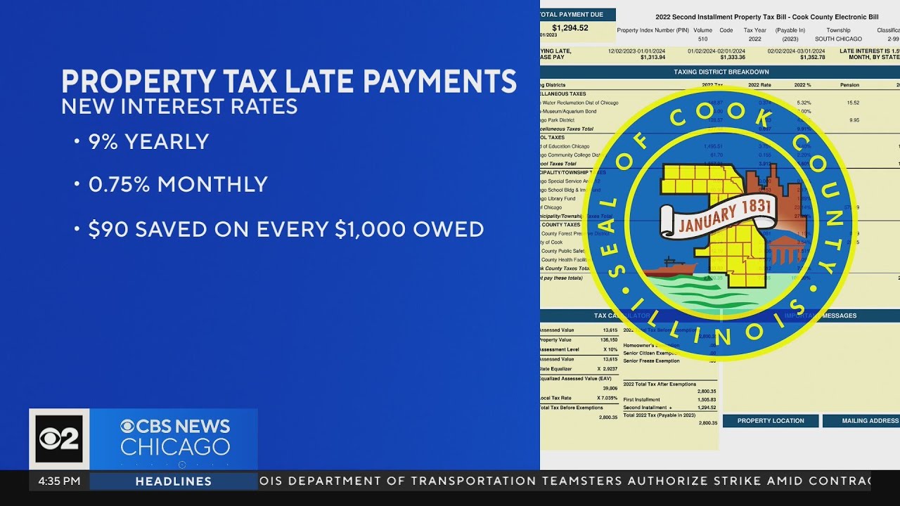 New interest rates for late Cook County property tax payments - YouTube