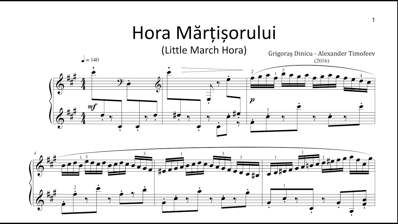 Little March Hora, for Piano (2016) - YouTube