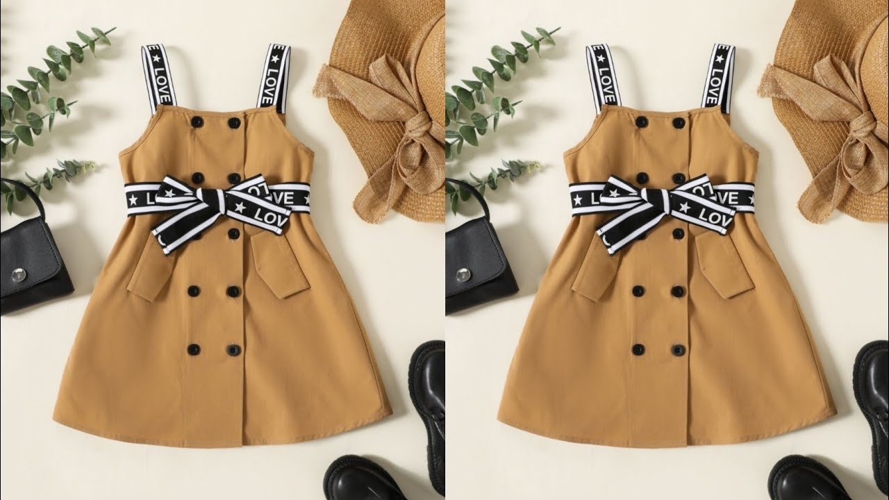 Beautiful A-Line Double Button Placket Baby Frock Cutting and Stitching ...