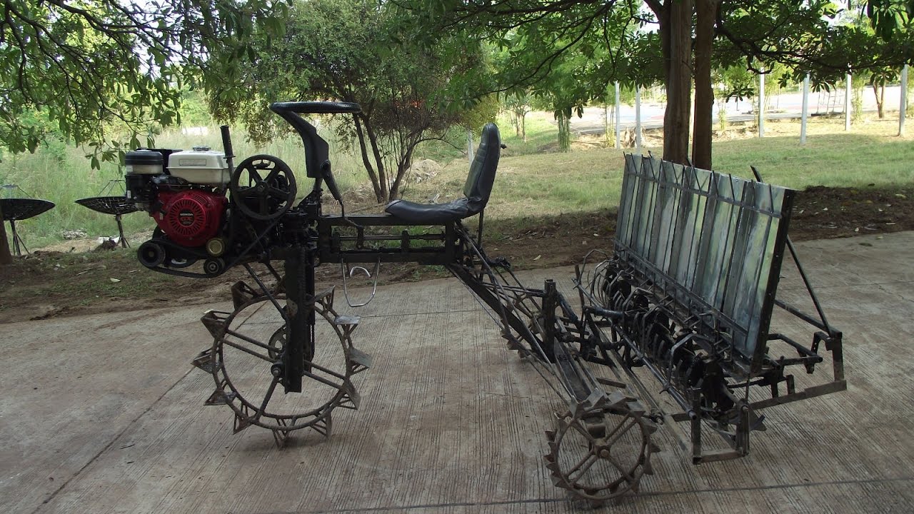 Model 1 # Riding type rice transplanter - EP1 - YouTube