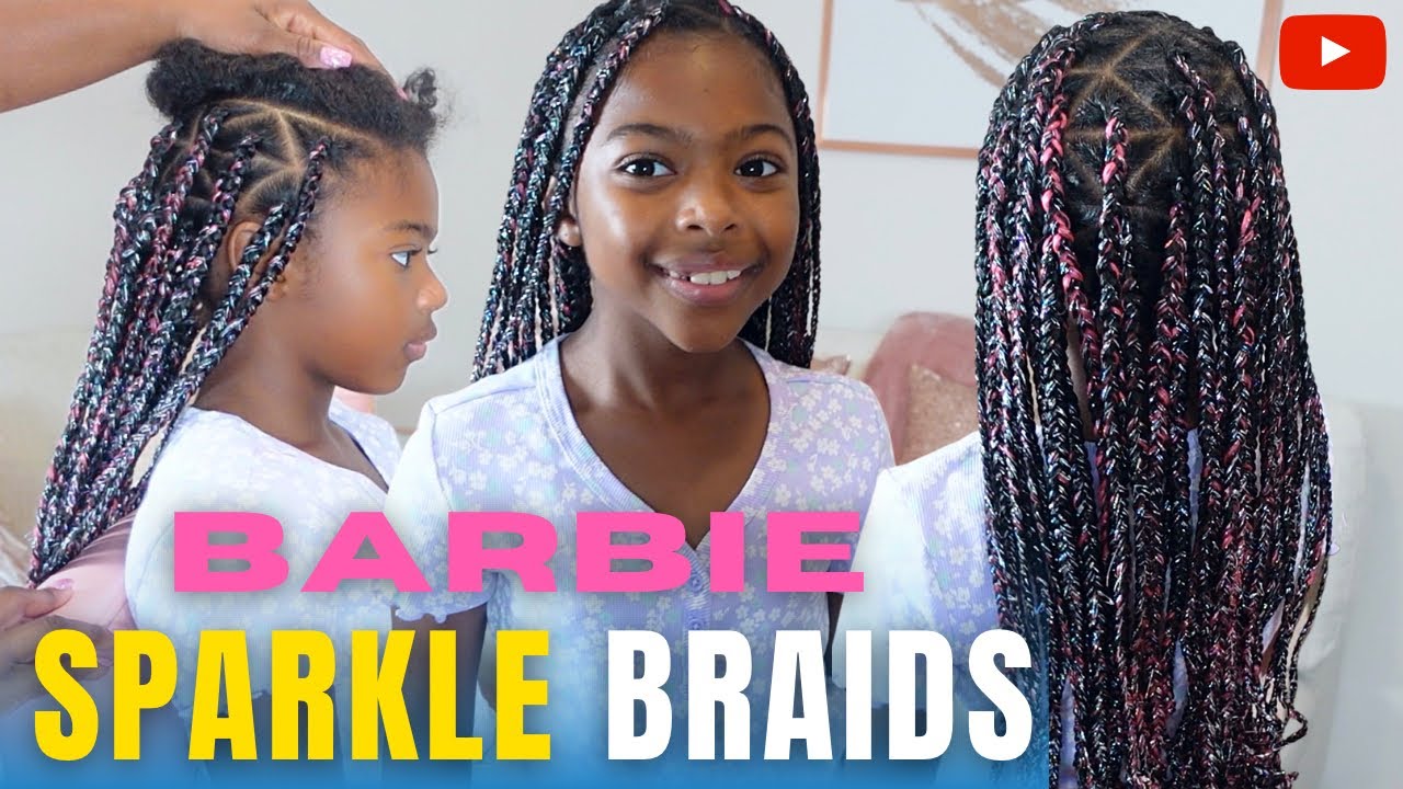 Barbie Inspired Hairstyle with Sparkle Braids - YouTube