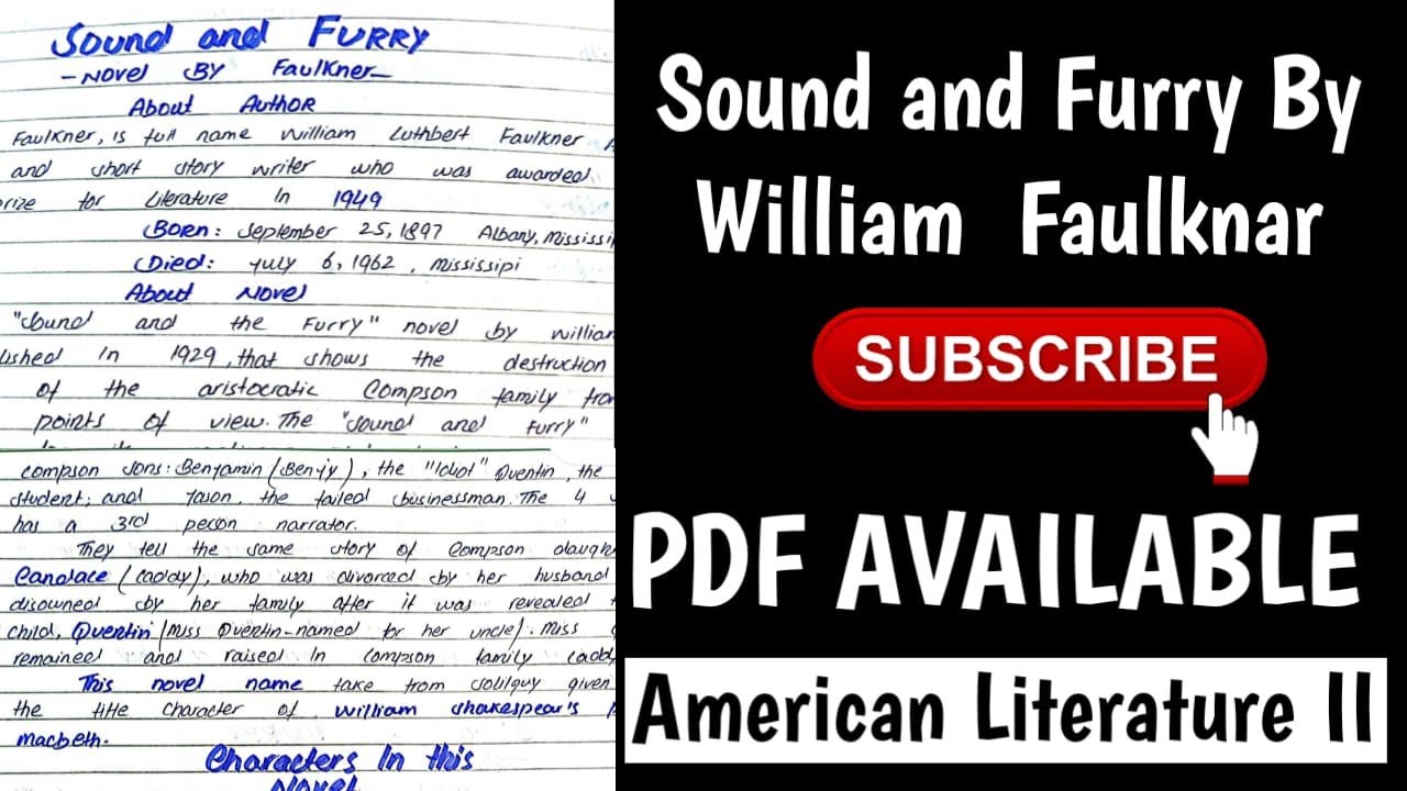 The Sound and the Fury Novel By William Faulkner | All Important ...