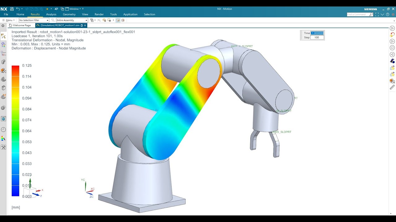 Simcenter 3D Motion Flexible Body 機構運動模擬 剛柔體耦合【2021】合研科技代理 - YouTube