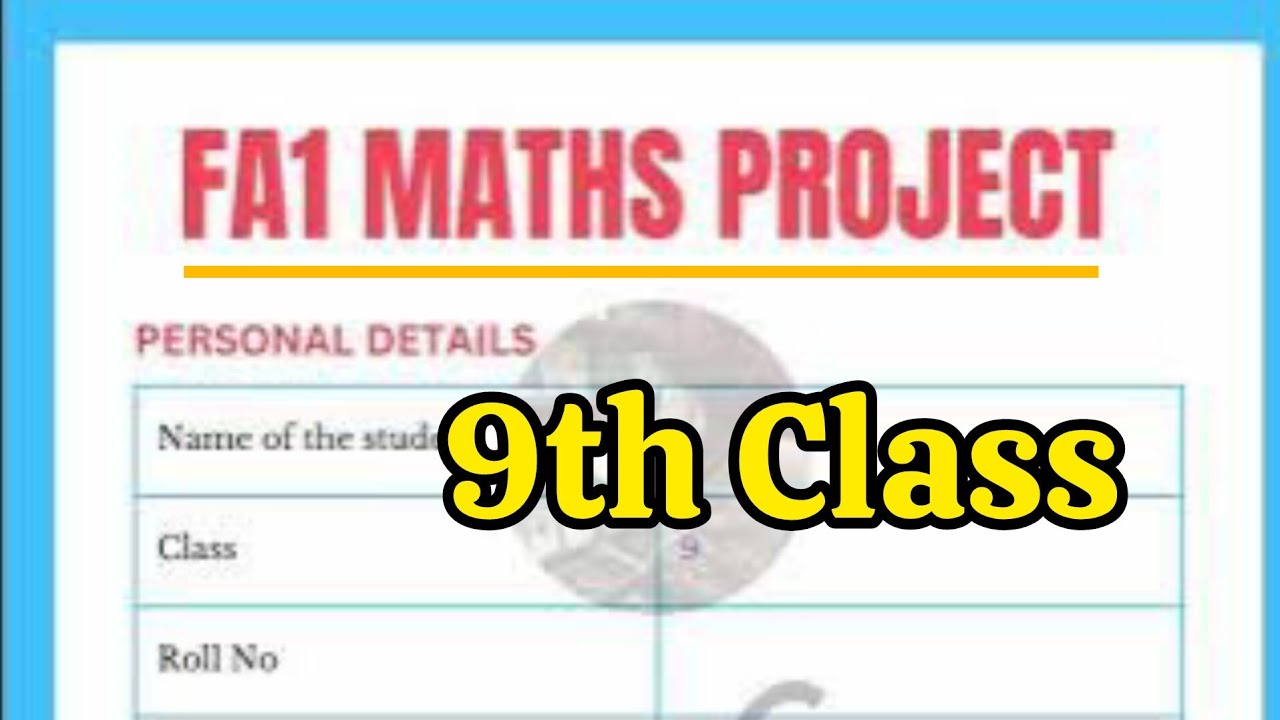 9th Class 💯 MATHS FA-1 Project Work 2024-2025 | 9th 💯FA-1 MATHS Project ...
