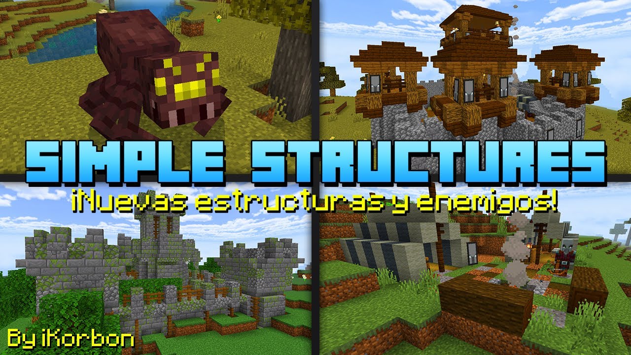 ADDON DE ESTRUCTURAS PARA MINECRAFT PE 1.19 | MORE SIMPLE STRUCTURES ...