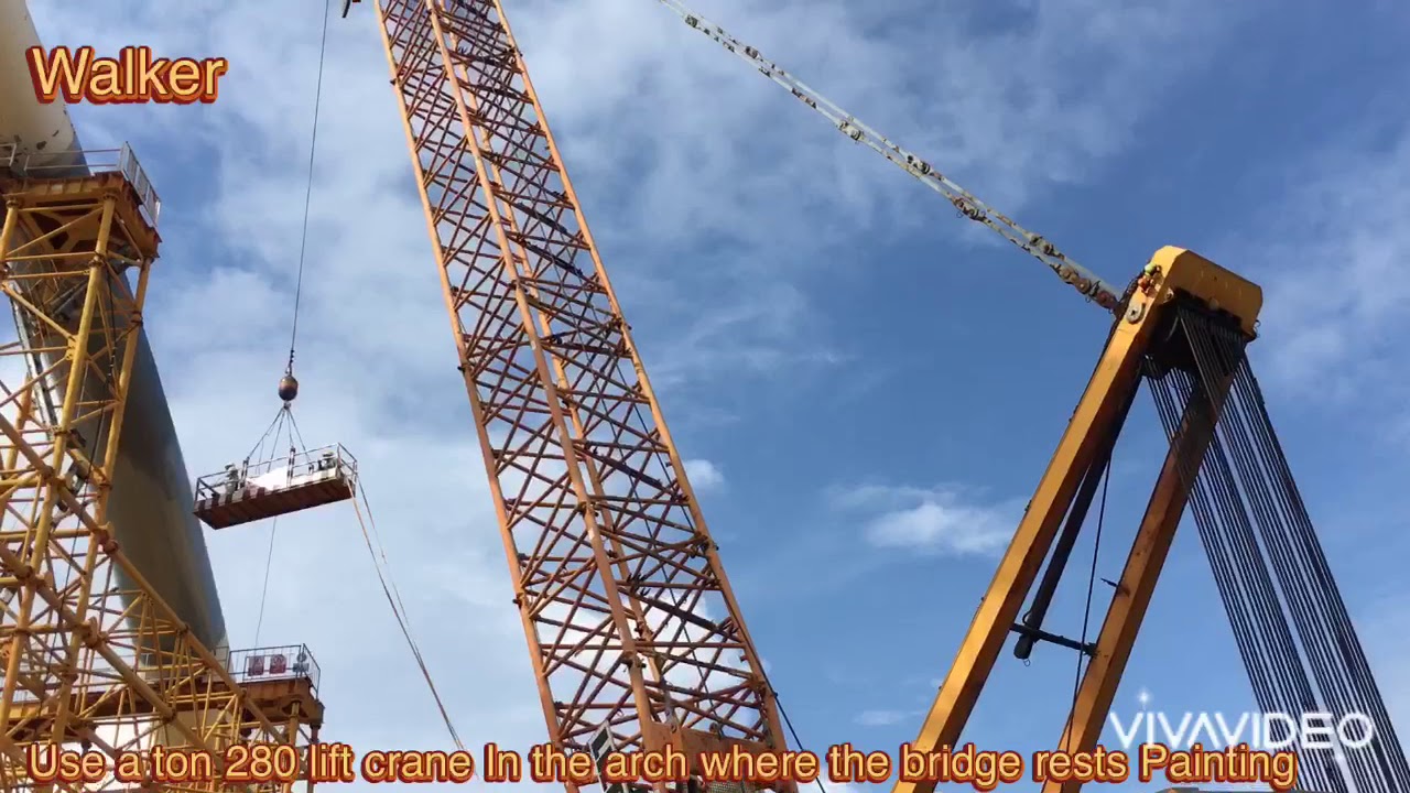 Port city | Painting using a crane that can lift 280 tons | walker | crane | liebherr crane ...