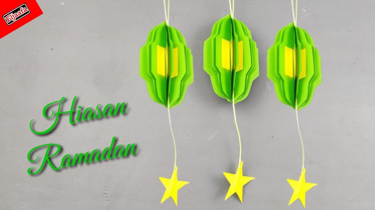 Membuat Dekorasi Bulan Ramadan dari Kertas Origami | Hiasan Ramadan ...