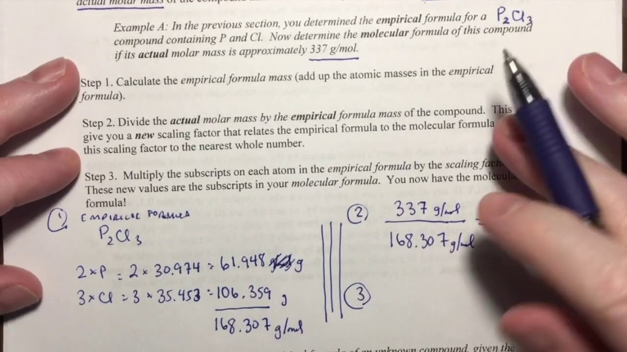 Ch2 Video 11 - Empirical and Molecular Formulas, Part B (22m28s) - YouTube