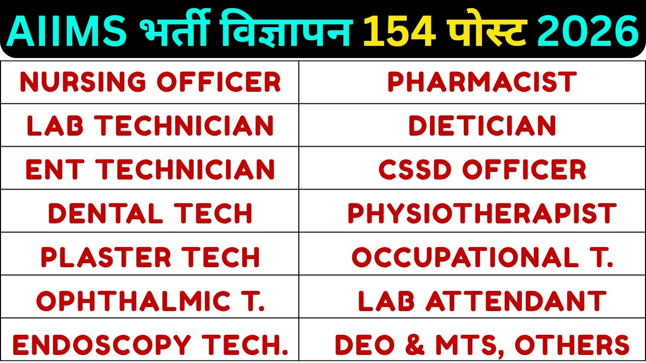 AIIMS PARAMEDICAL STAFF VACANCY - LAB TECHNICIAN, NURSING OFFICER ...