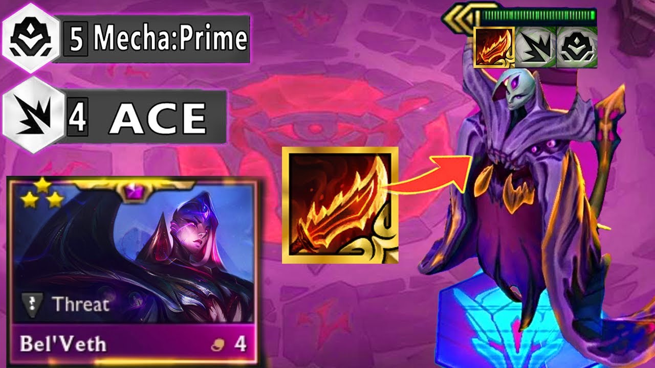 4 Ace 5 Mecha ⭐⭐⭐Bel'veth Executes Everyone!! TFT SET 8 - YouTube